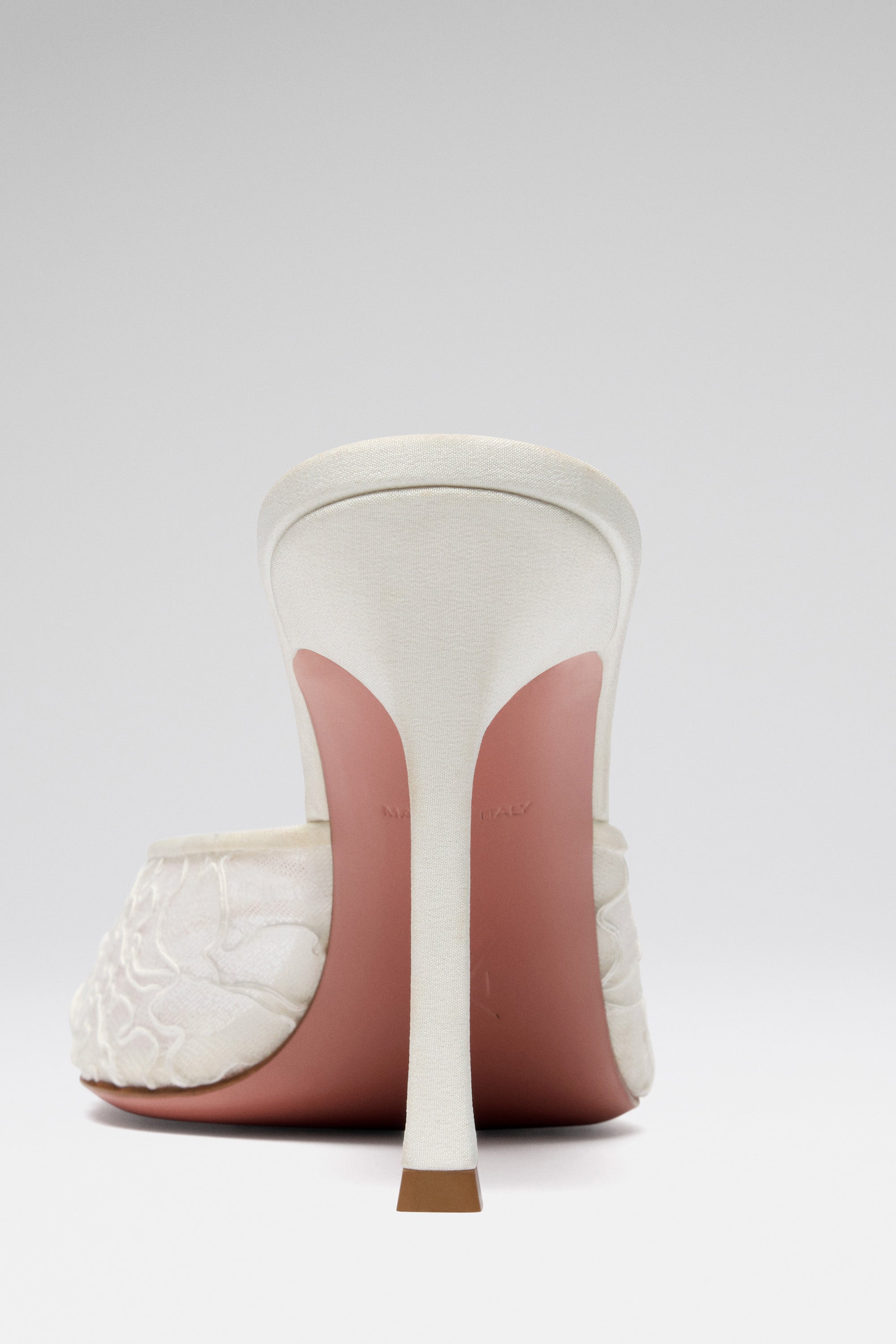Alexa 95 Ivory Lace Slippers | Amina Muaddi Luxury Shoes For Women
