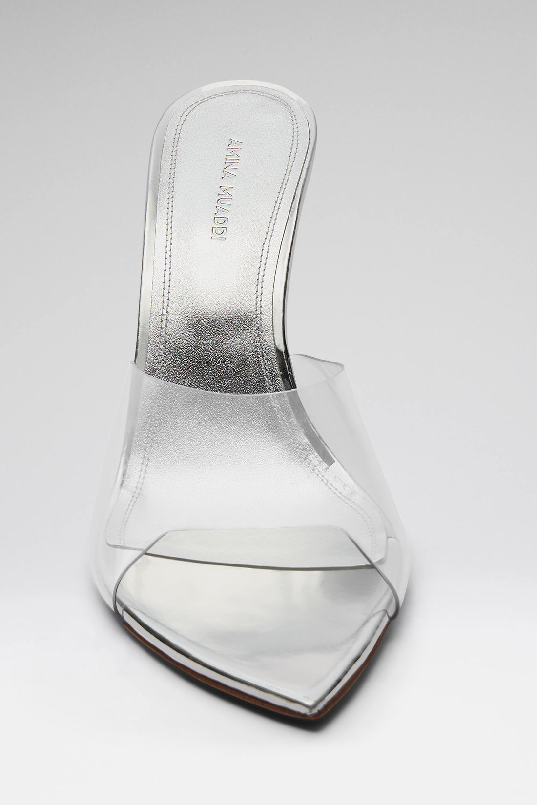 Bianca 95 Transparent Pvc Glass Slippers | Amina Muaddi Luxury Shoes