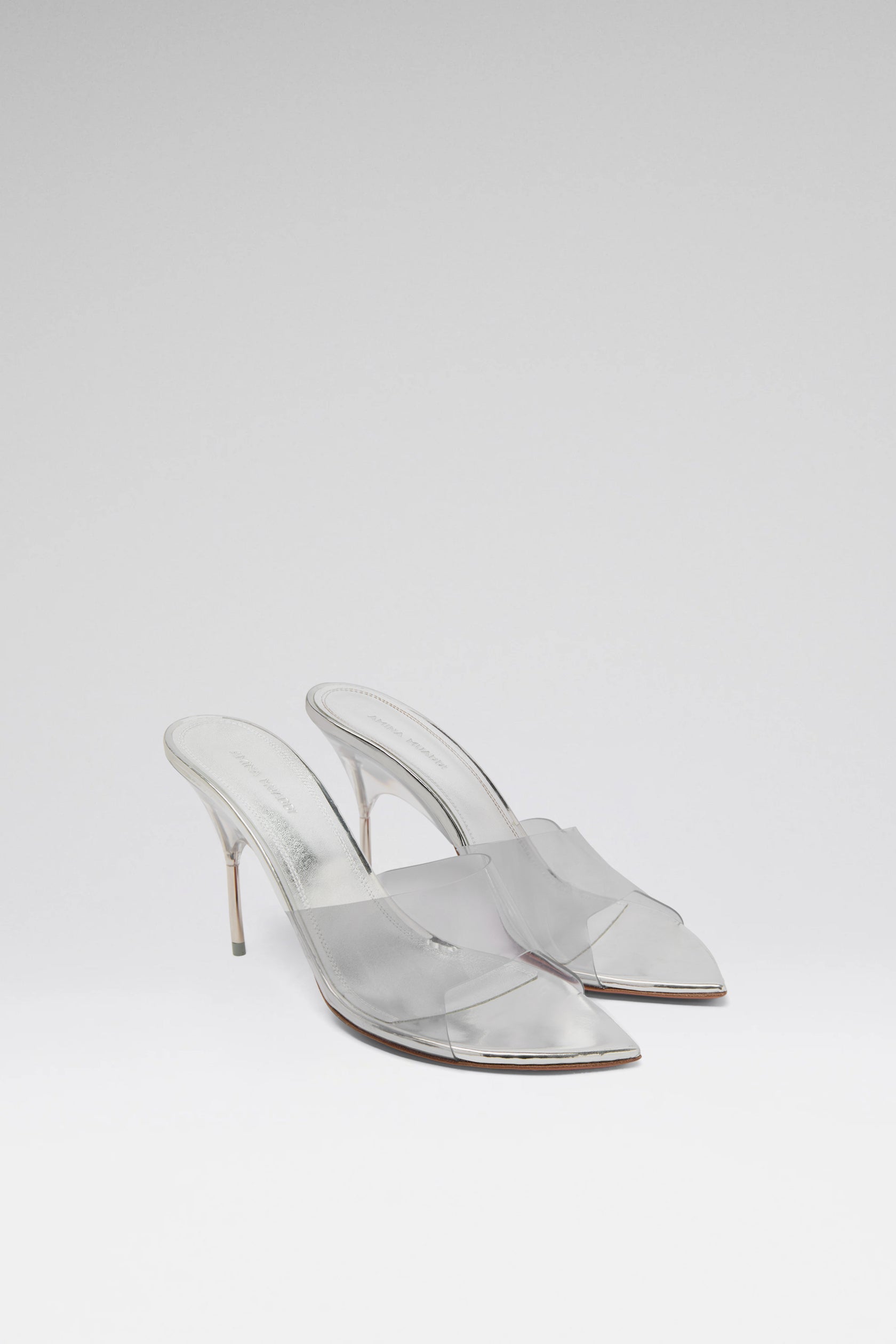 Bianca 95 Transparent Pvc Glass Slippers | Amina Muaddi Luxury Shoes