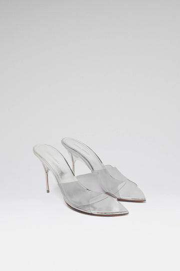 Bianca 95 Transparent Pvc Glass Slippers | Amina Muaddi Luxury Shoes