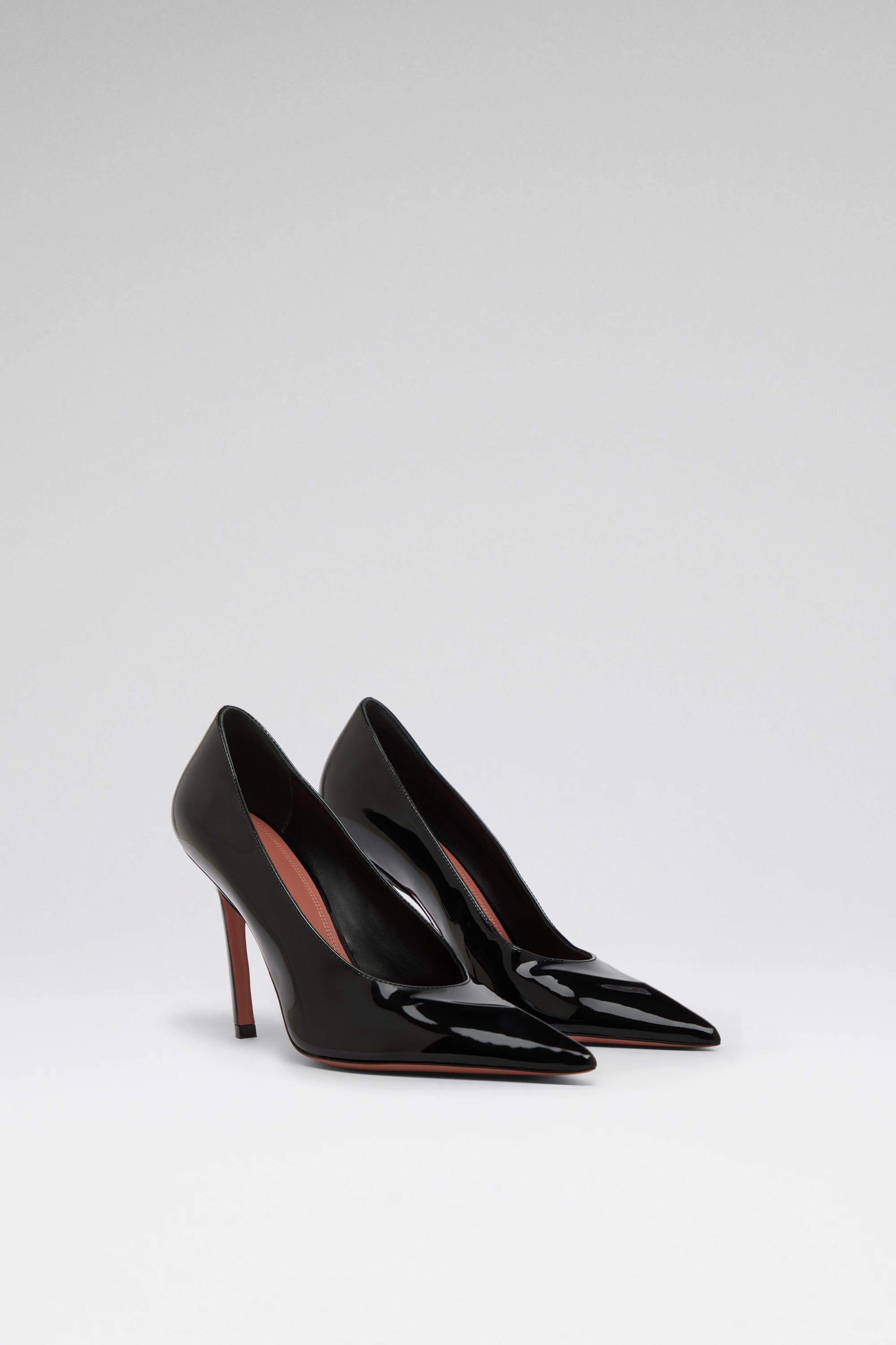 Christine Pumps 100 Black Patent | Amina Muaddi Luxury Shoes For Women