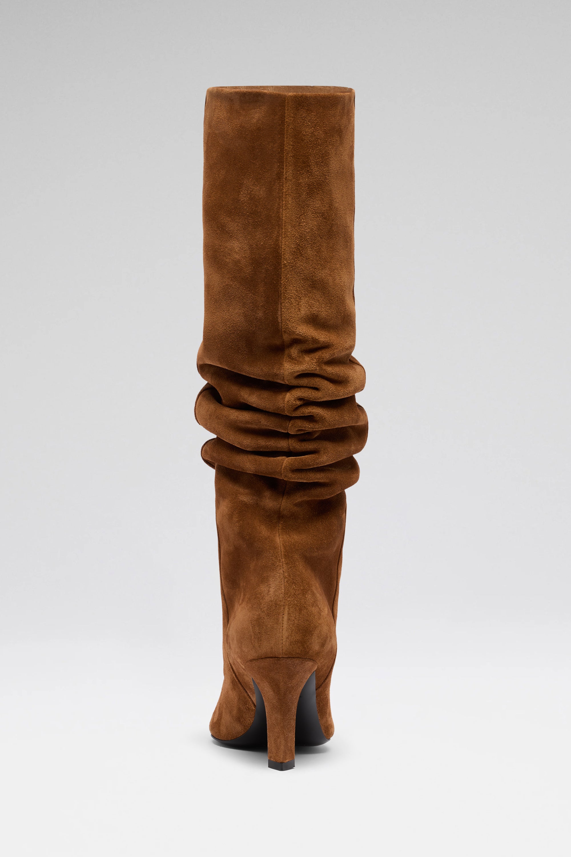 Christine Slouch 80 Cognac Crosta Boots | Amina Muaddi Luxury Shoes