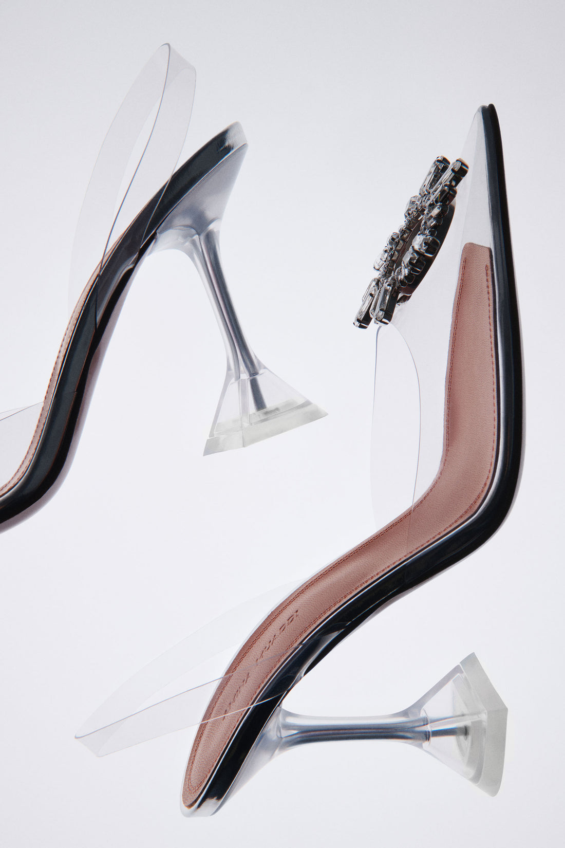Begum Glass Slingbacks 95 Transparent PVC | Amina Muaddi Luxury Shoes