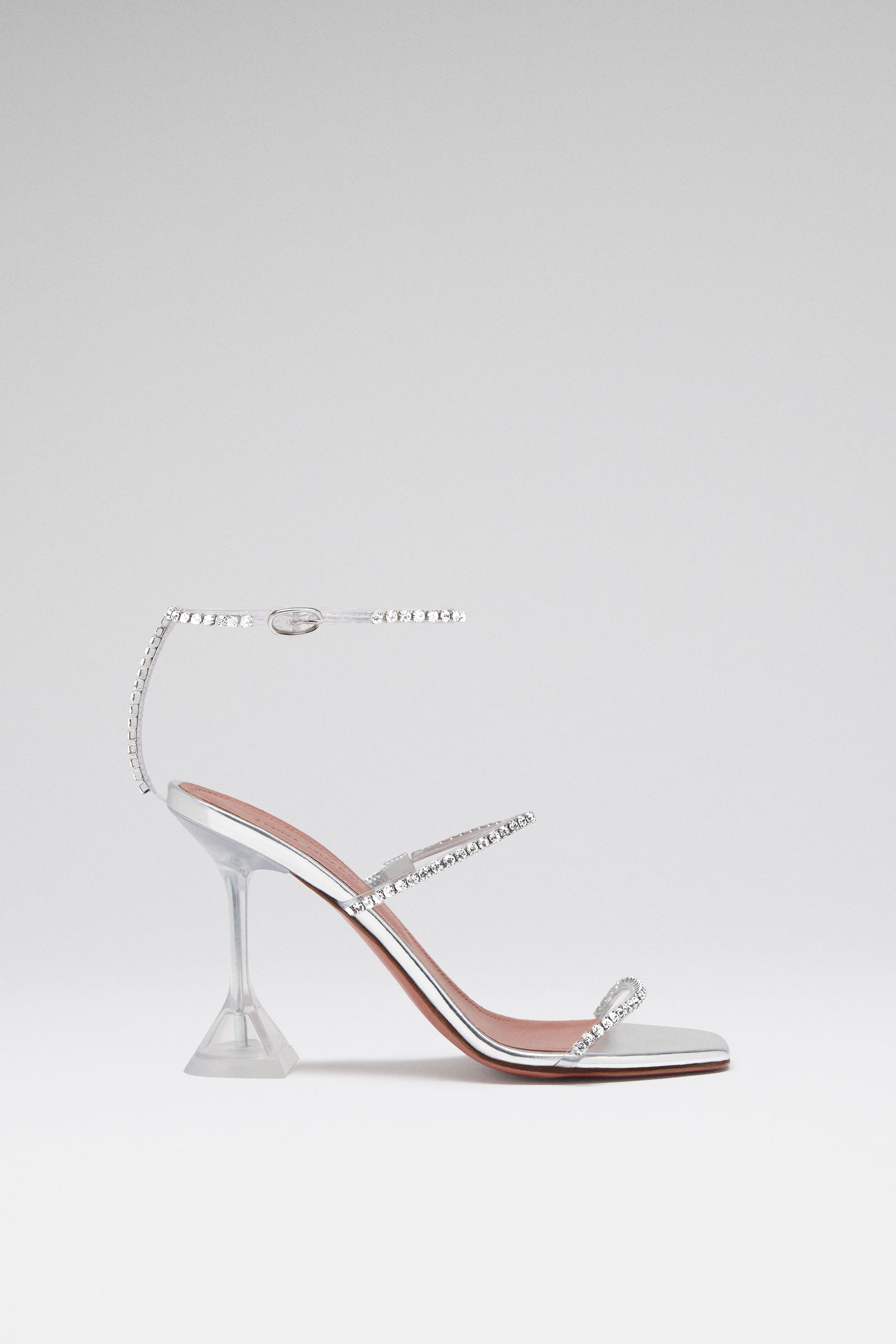 Gilda Glass Sandal Transparent Pvc and White Crystals